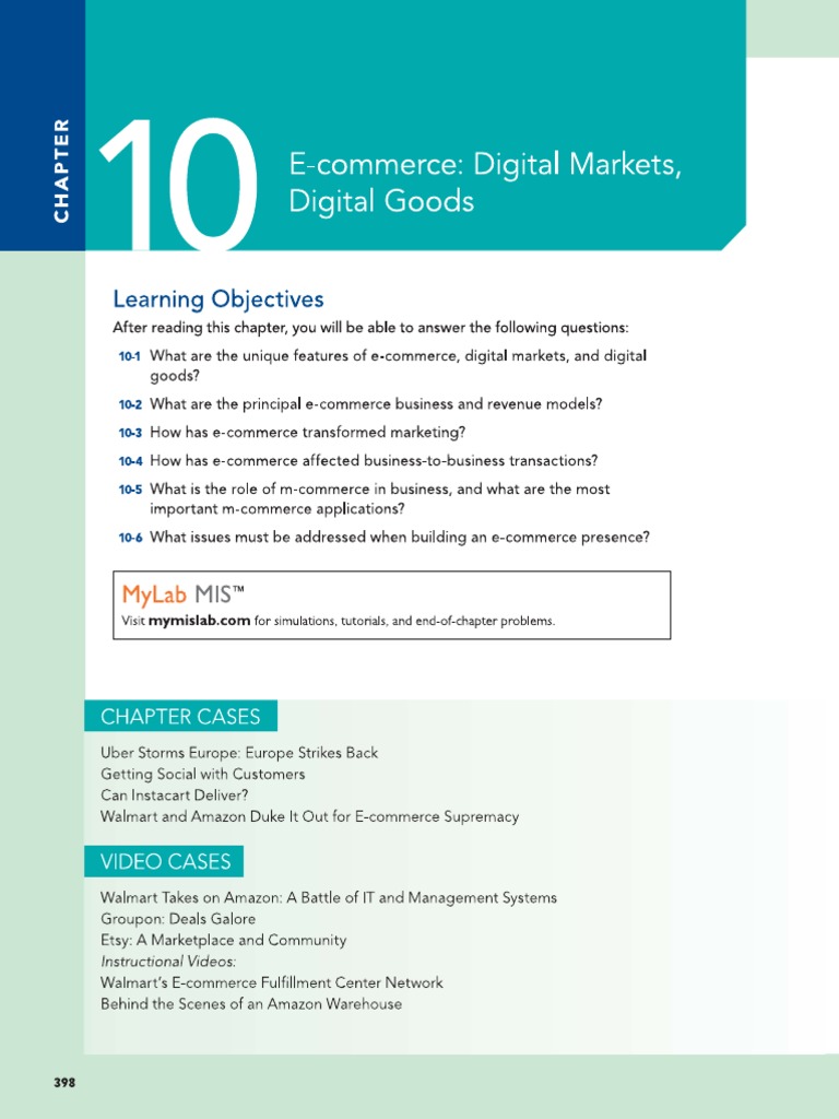 Chapter 10 E-Commerce - Digital Markets, Digital Goods (1 of 3) | PDF