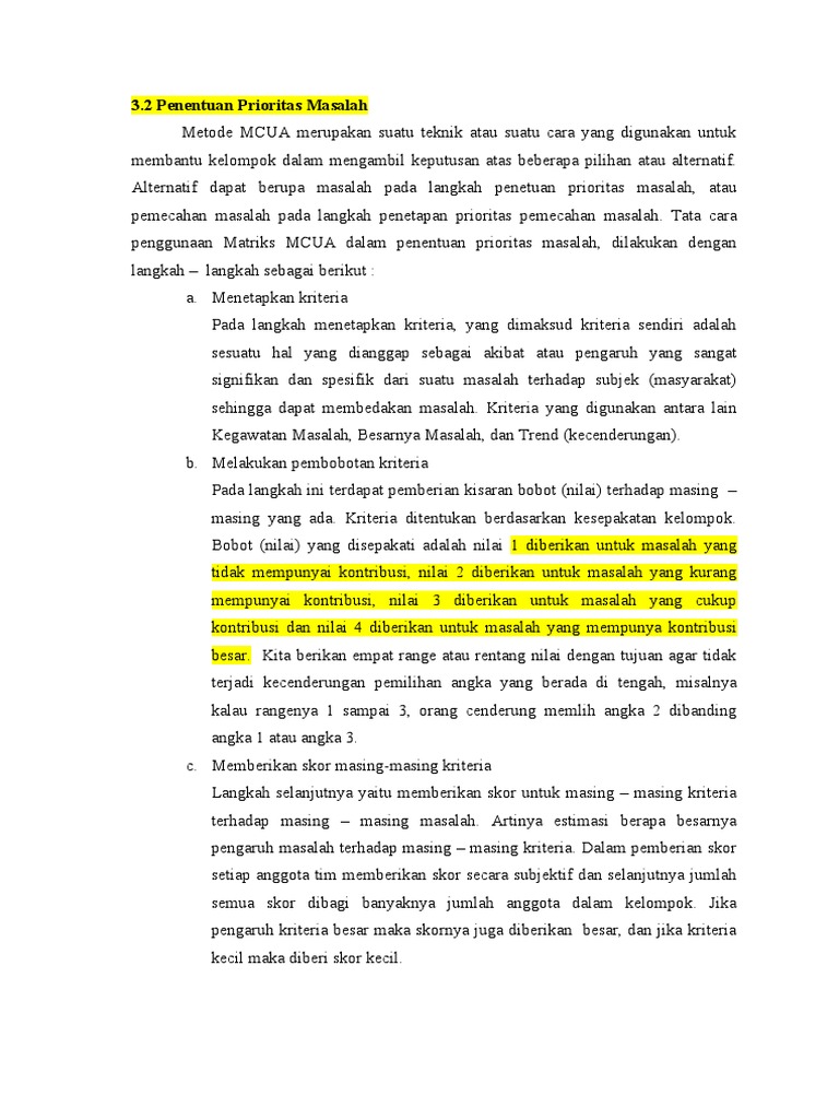 Prioritas Masalah Kesehatan dengan MCUA | PDF