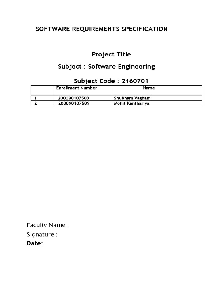 Software Requirements Specification | PDF | Databases | Software