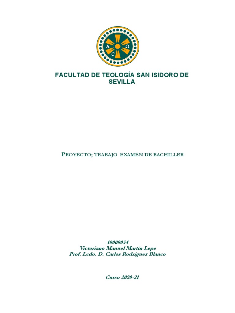 Esquema TFG | Descargar gratis PDF | Iglesia Católica | Teología