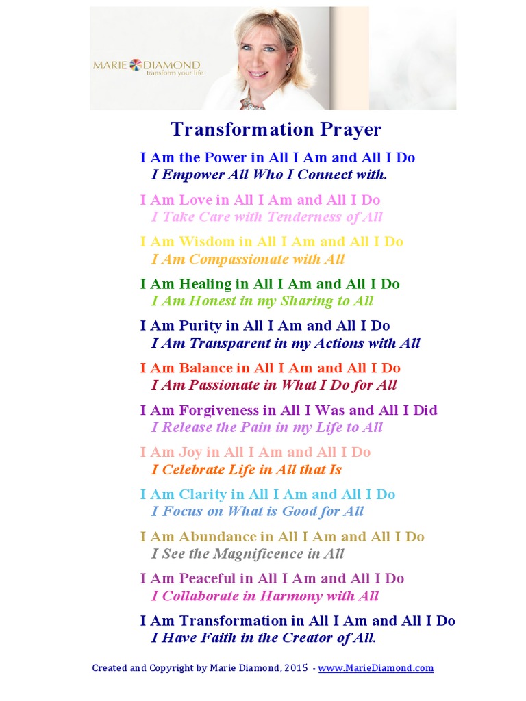 Daily Transformation Prayer | PDF | Self-Improvement