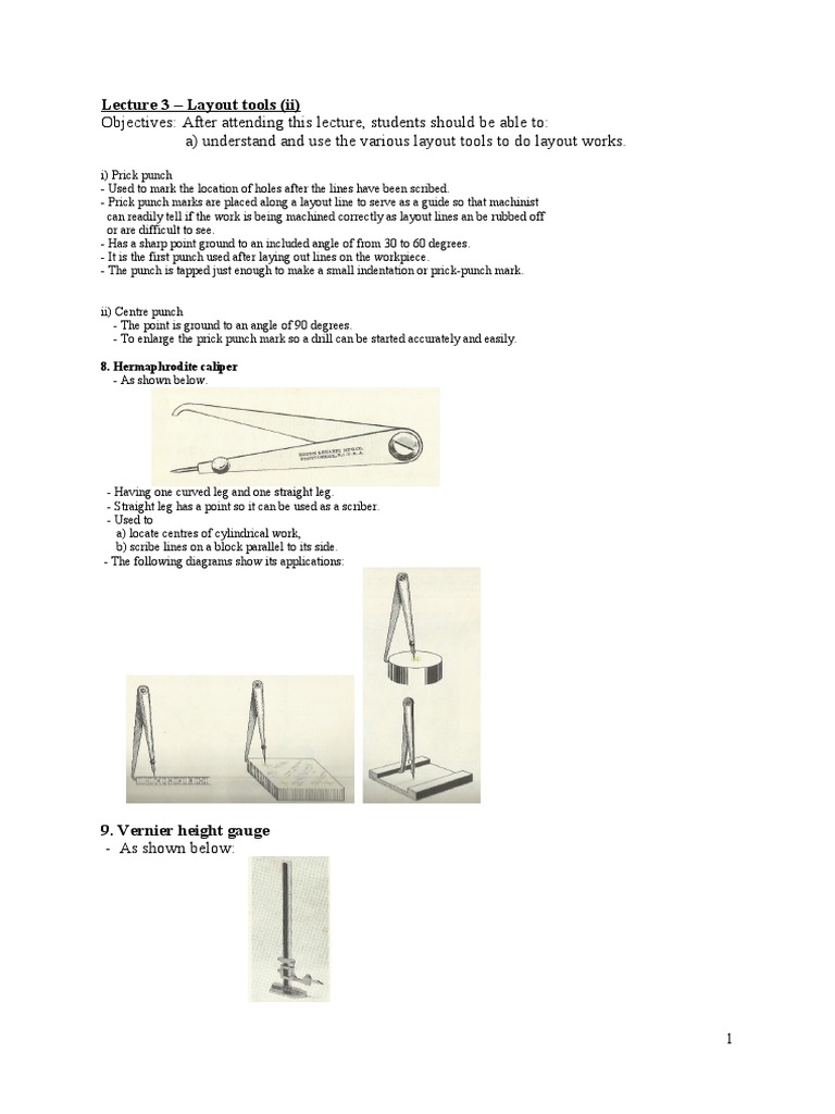 Layout Tools for Metalworking | PDF | Metalworking | Tools