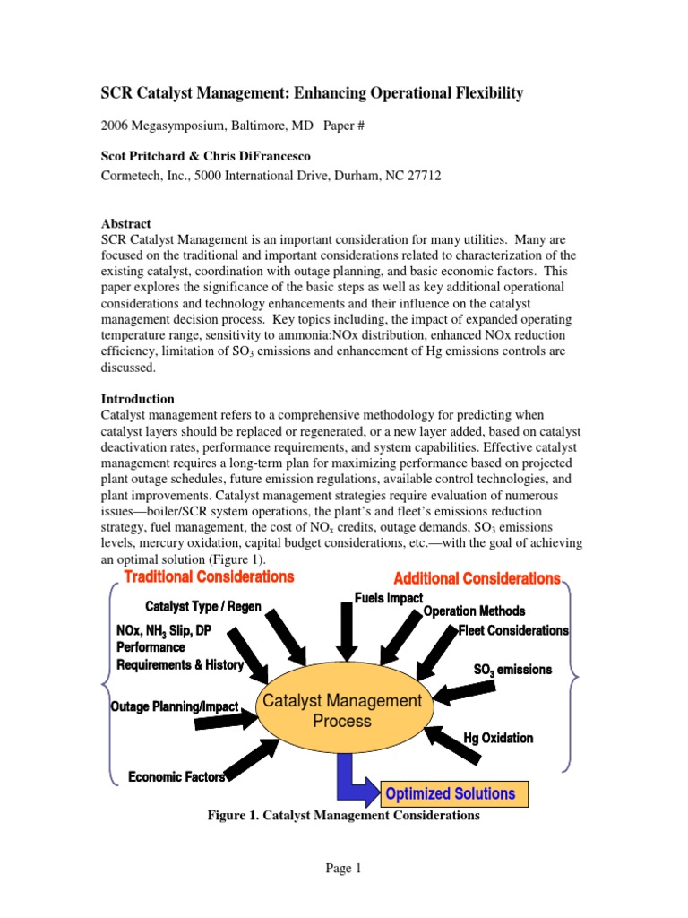SCR Catalyst Management: Enhancing Operational Flexibility: Scot ...
