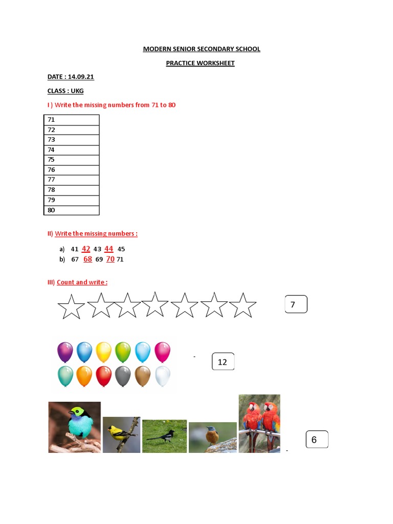 Ukg Revision Ws | PDF
