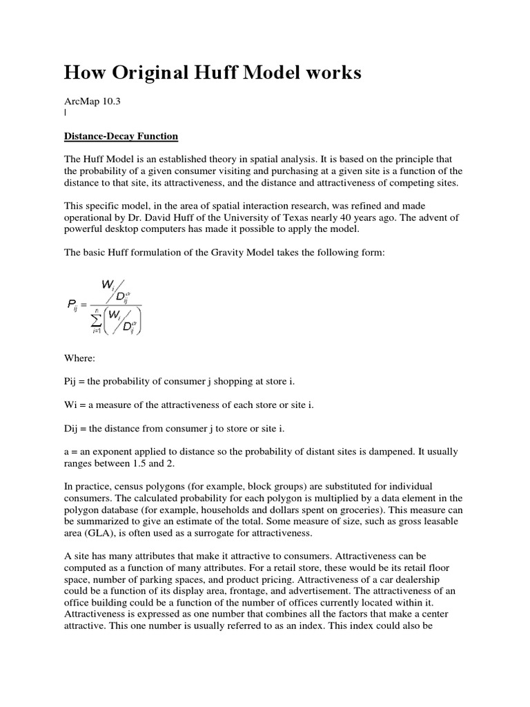 How Original Huff Model Works | PDF | Function (Mathematics ...