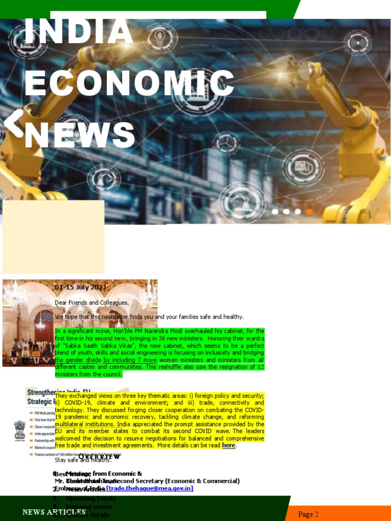 Economic and Commercial Newsletter 1-15 July 2021 - Draft | PDF ...