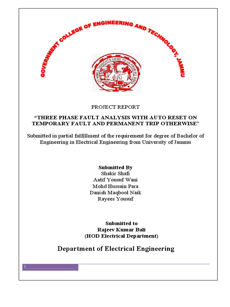 Department of Electrical Engineering: Project Report | PDF ...