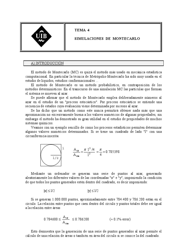 Metodo Montecarlo Simulacion | PDF