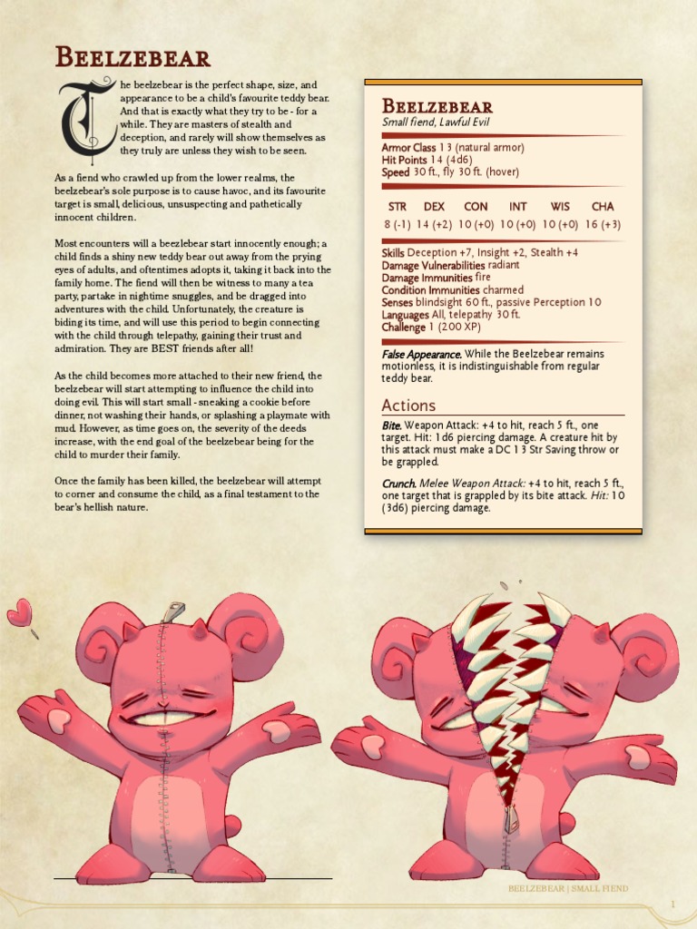 Beelzebear - Statblock | PDF