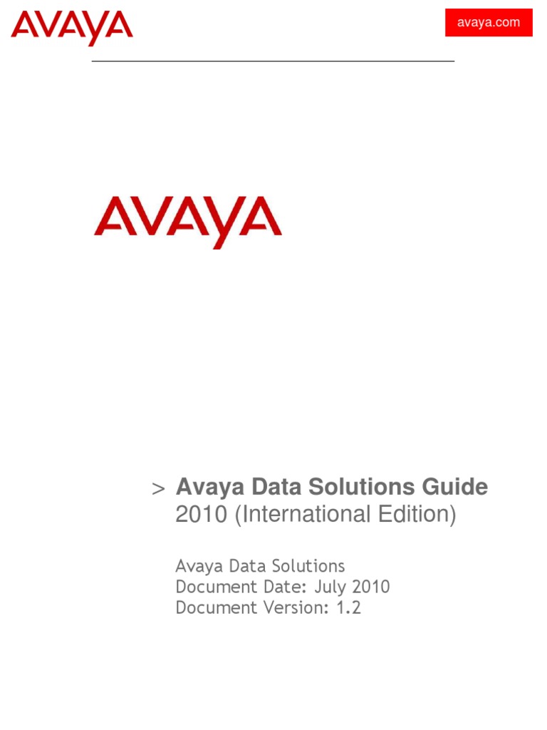 Avaya Data Solutions Guide 2010 | PDF | Network Switch | Computer Network