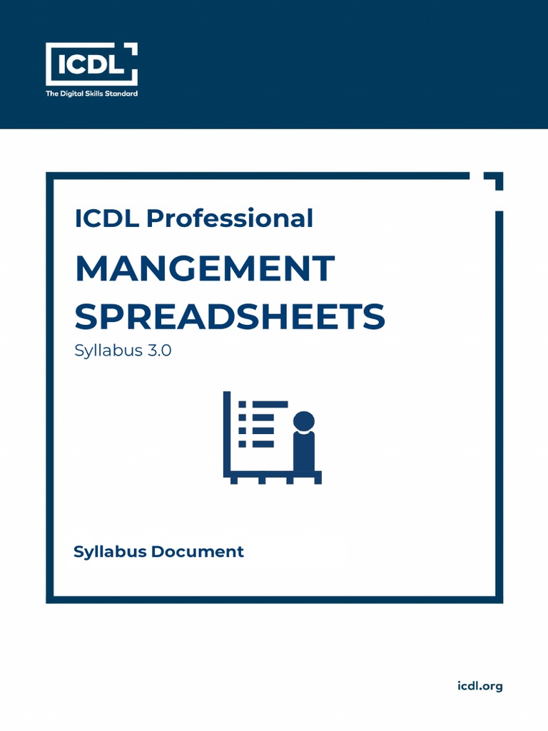 ICDL Management Spreadsheets Syllabus 3.0 | PDF | Spreadsheet ...