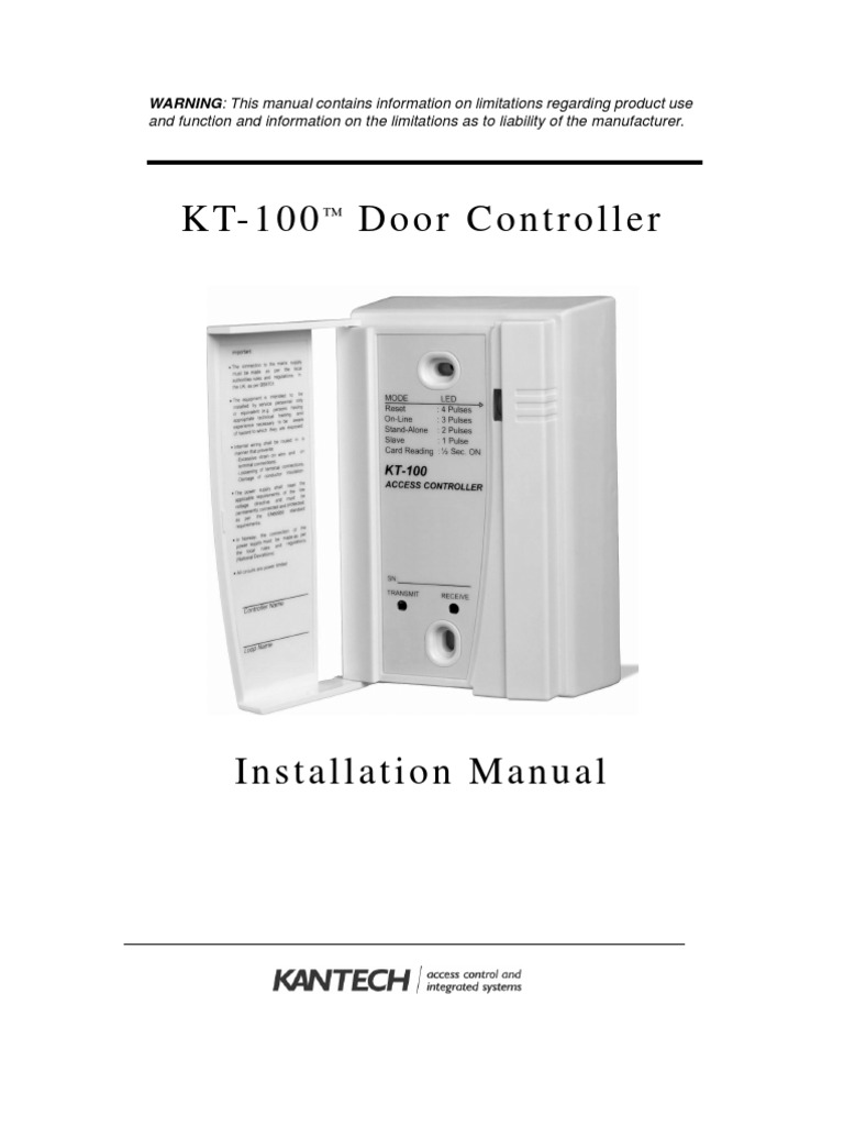 KT-100 Installation Manual English DN5073-0307 | PDF | Power Supply | Relay