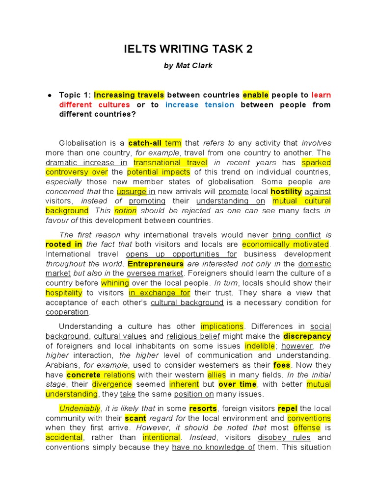 Ielts Writing Task 2: Learn Different Cultures | PDF | Mass Media ...