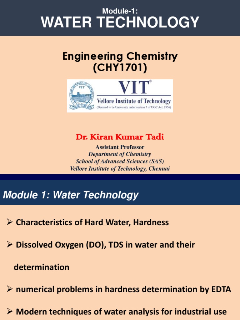 Water Technology: Engineering Chemistry (CHY1701) | PDF | Sodium ...