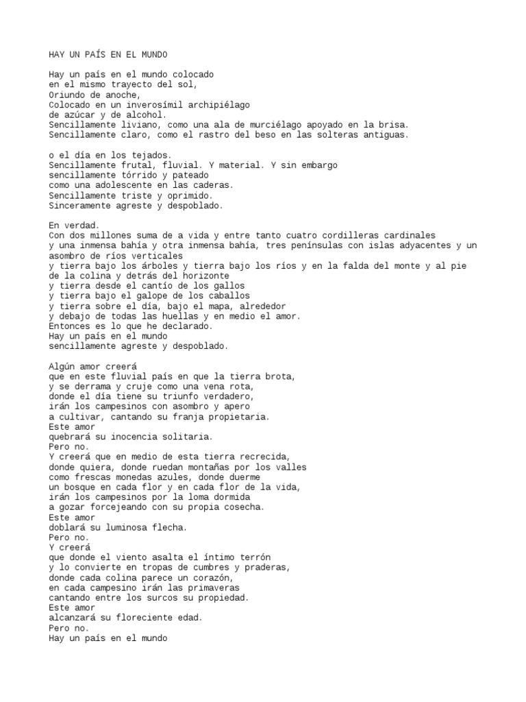 Hay Un País en El Mundo Pedro Mir | PDF