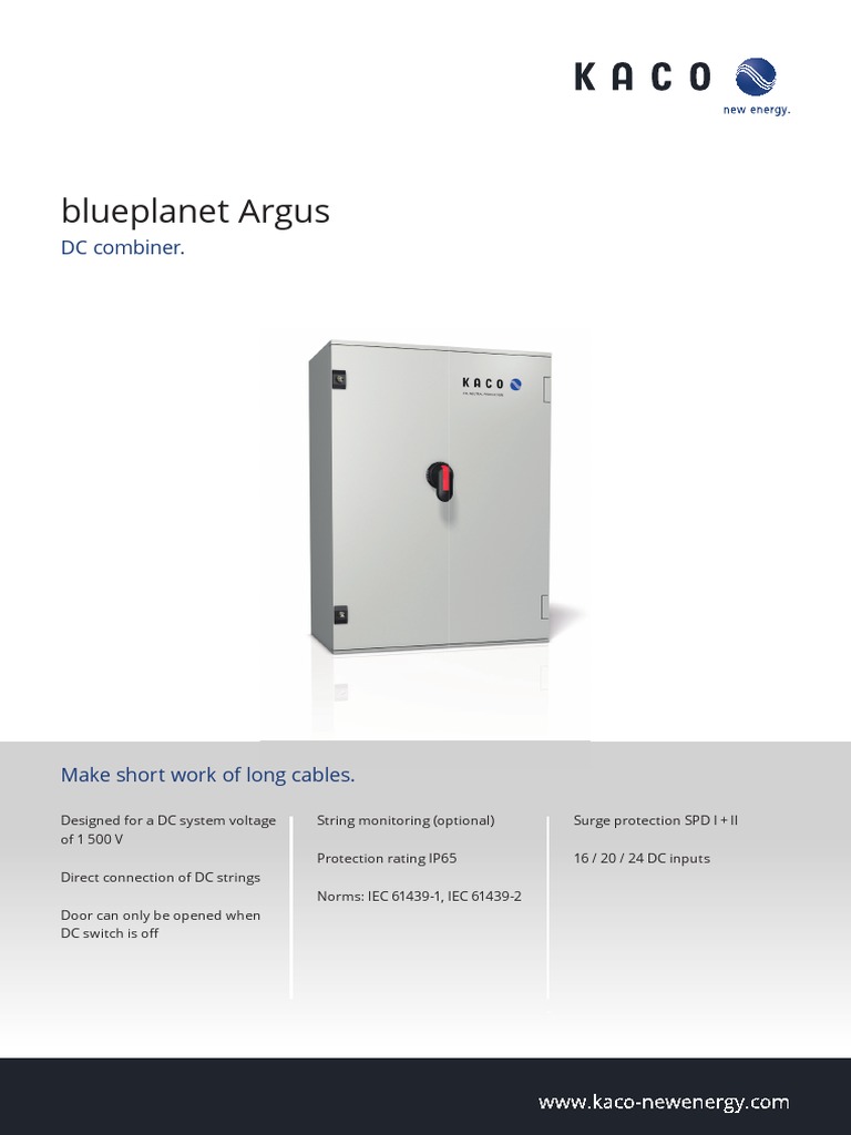 Blueplanet Argus: DC Combiner | PDF | Electrical Engineering | Electricity