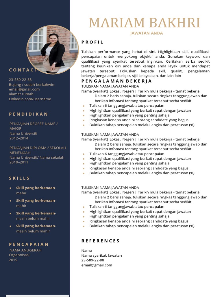 Maukerja Academy Resume Template (BM) - 1 | PDF