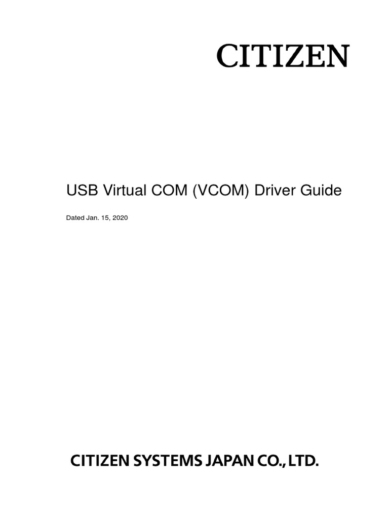 USB Virtual COM (VCOM) Driver Guide: Dated Jan. 15, 2020 | PDF | Device Driver | Usb