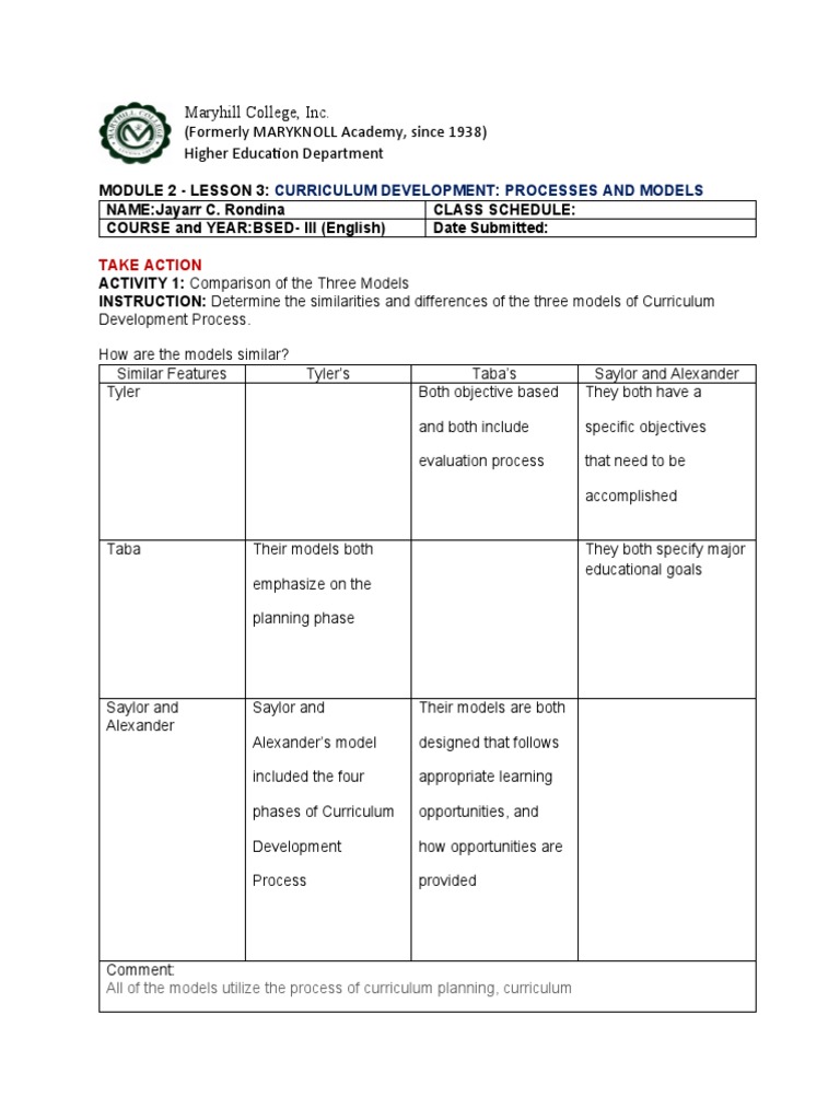Learning Packets Module 2 Lesson 3 and 4 | PDF | Curriculum ...