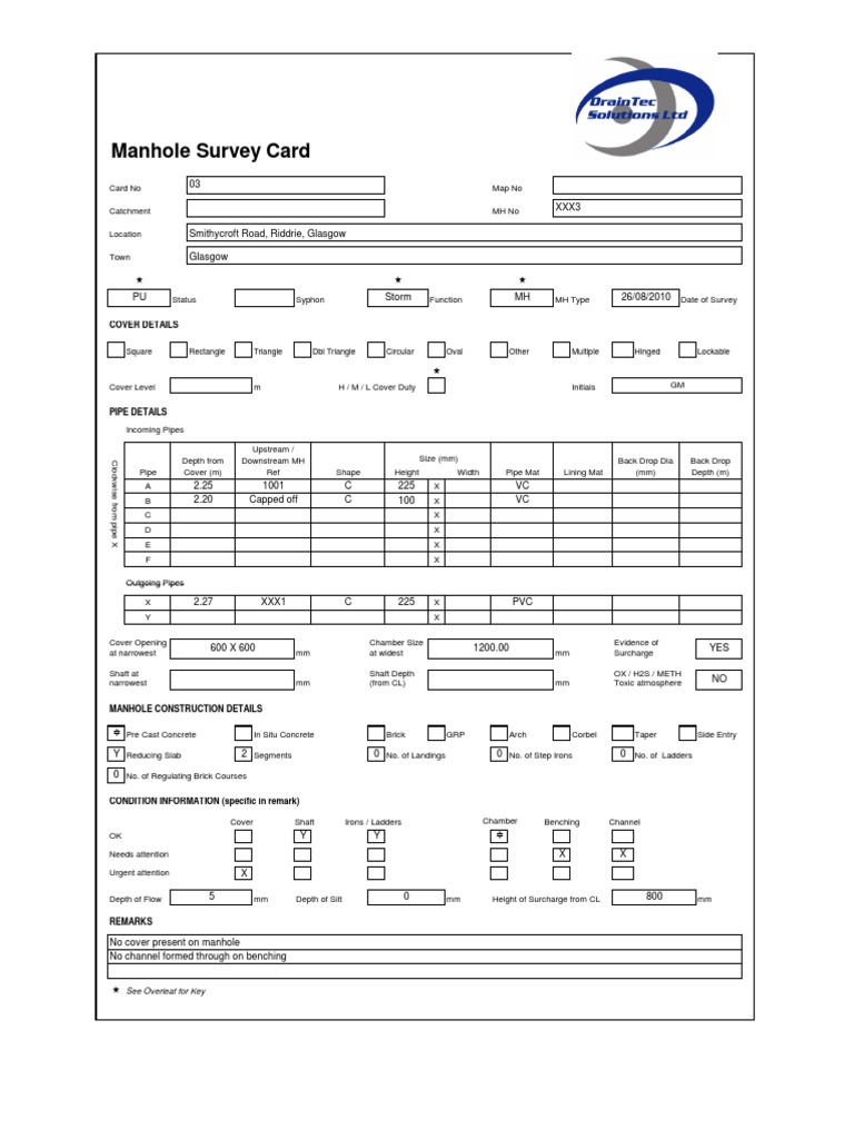 Draintec Manhole Survey Report | PDF | Storm Drain | Plastic