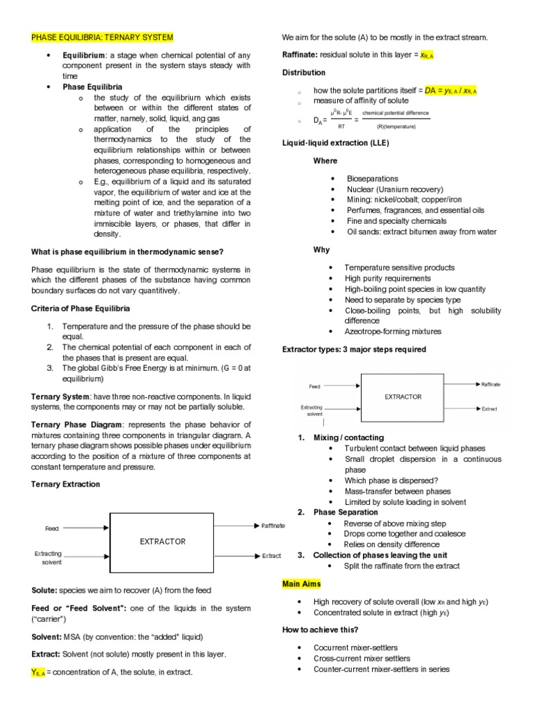 Phase Equilibria - Ternary System | PDF | Phase (Matter) | Solution