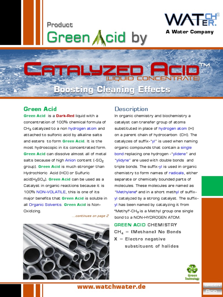 Green Acid Brochure | PDF | Acid | Methyl Group