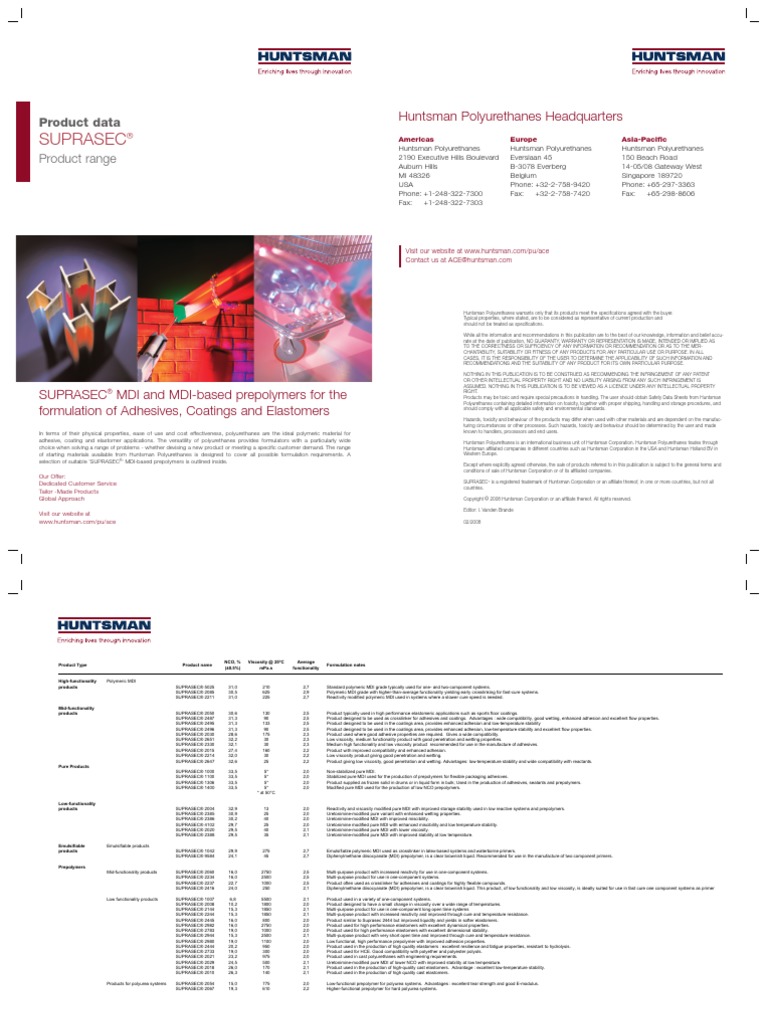 Suprasec: Huntsman Polyurethanes Headquarters | Download Free PDF ...