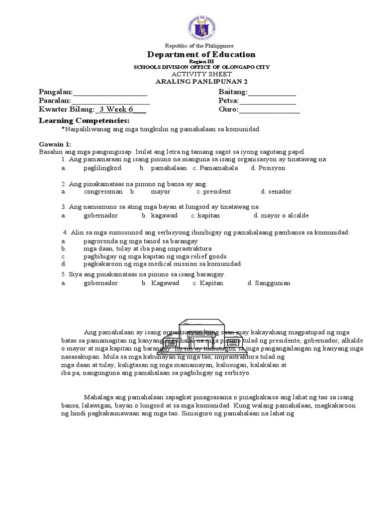 AP Activity Sheet Q3 Wk6 | PDF