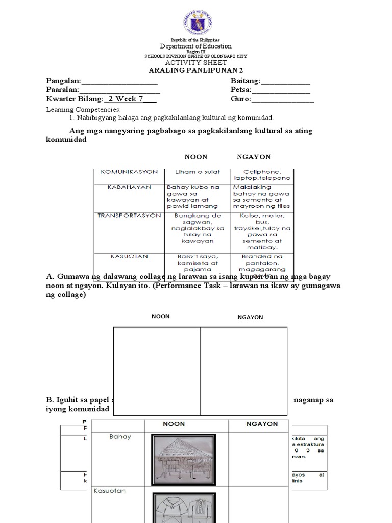 AP Activity Sheet Q2 Wk7 | PDF