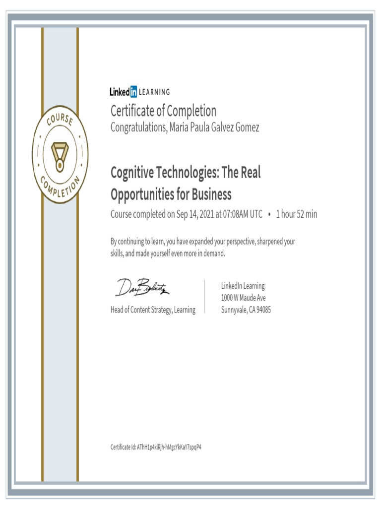 CertificateOfCompletion - Cognitive Technologies The Real Opportunities ...