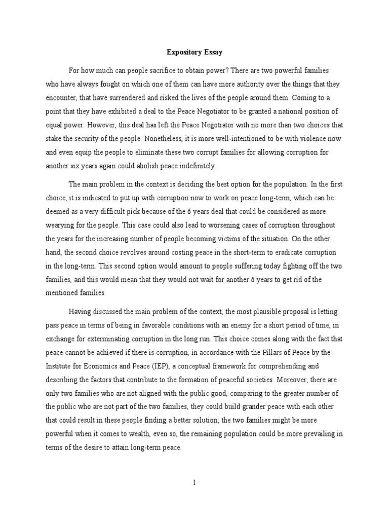 Expository Essay | PDF | Peace | Society