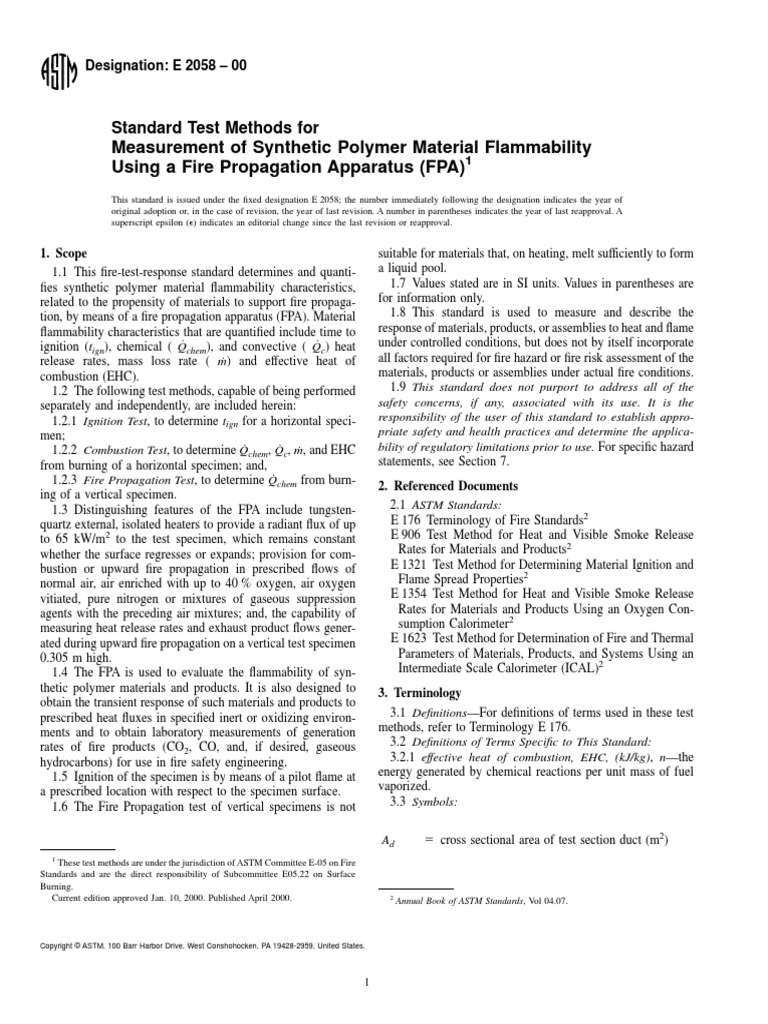 Astm 2058 | PDF | Combustion | Fires