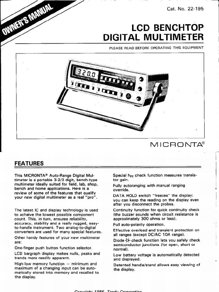 Micronta 22 195 DVM Small | PDF