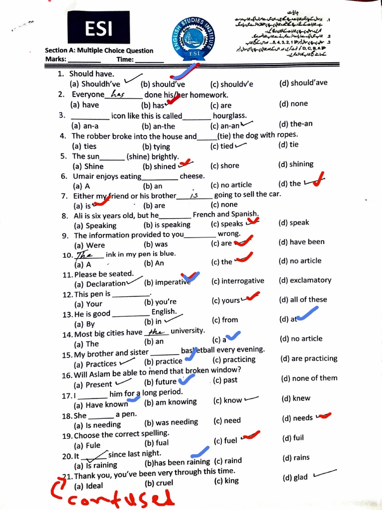 My English Test | PDF | Noun | Pronoun