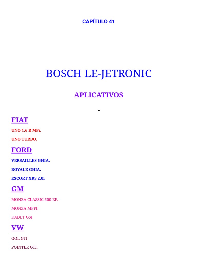 Capitulo 41 Le-Jetronic | PDF | Injeção eletrônica | Sistema de ignição
