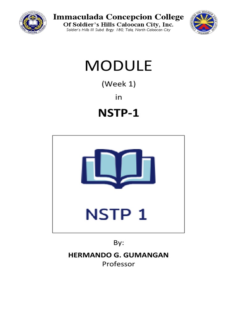 NSTP-1: Immaculada Concepcion College | PDF | Reserve Officers ...