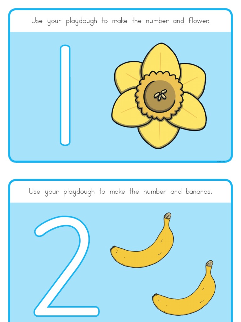 Playdough Number Mats 1-10 Activities | PDF | Cooking, Food & Wine ...