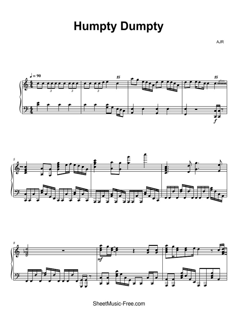 Humpty Dumpty Sheet Music AJR | PDF