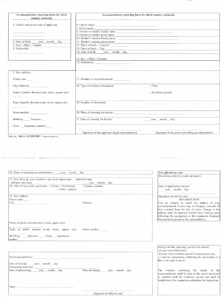 Accomodation Reporting Form | PDF