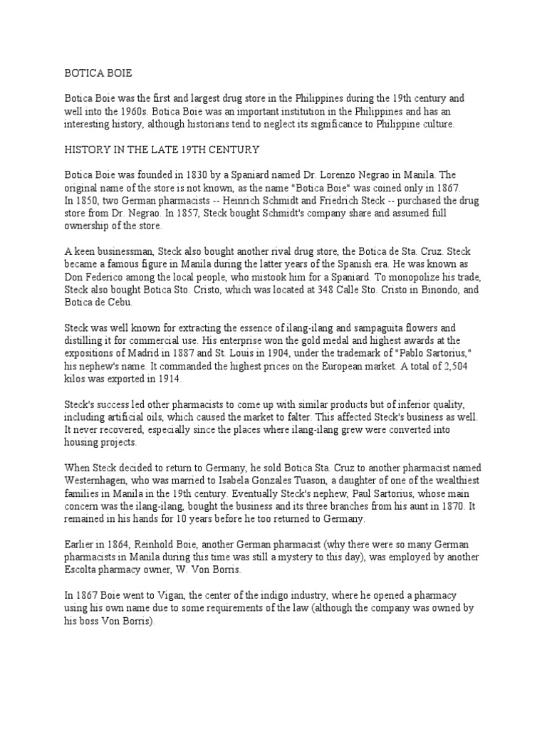 Botica Boie | PDF | Philippines | Pharmacy