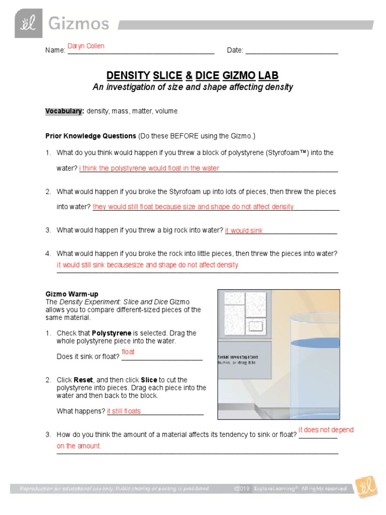 Density Slice & Dice Gizmo Lab | PDF | Density | Quantity Density Slice & Dice Gizmo Lab | PDF | Density | Quantity