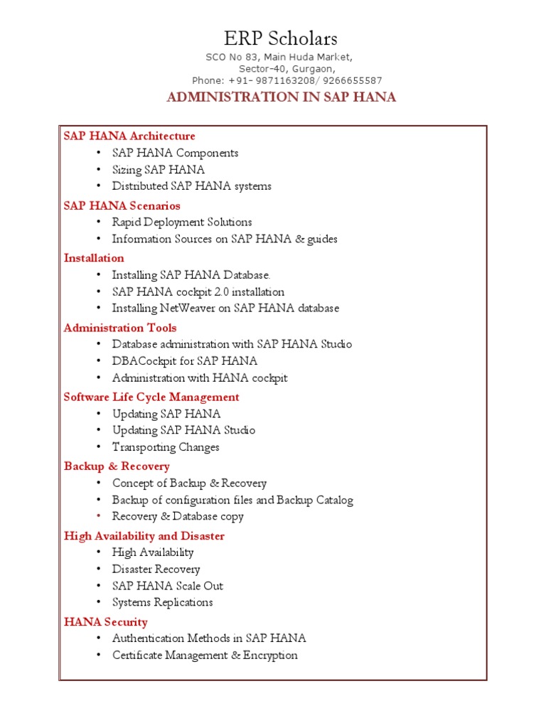 SAP HANA Admin Road Map | Download Free PDF | Databases | Cloud Computing