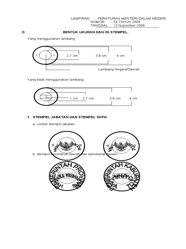 Ukuran dan Aturan Stempel Resmi | PDF