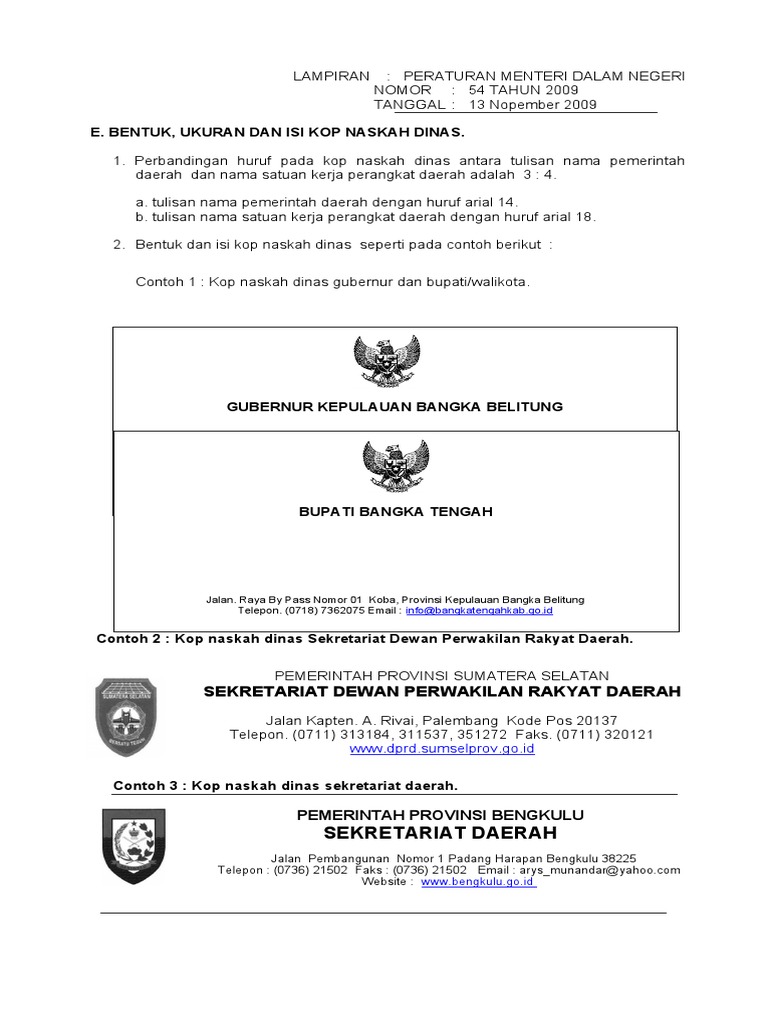 Lampiran E. Bentuk Dan Ukuran KOP | PDF