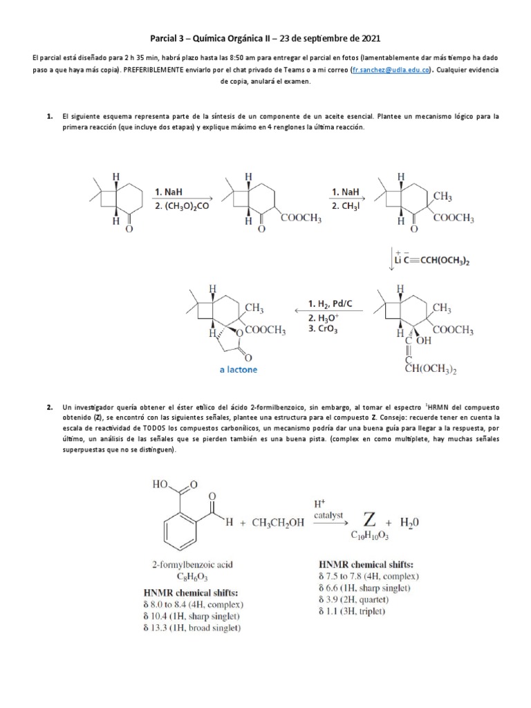 Parcial 3 QOII 2021 - I | PDF