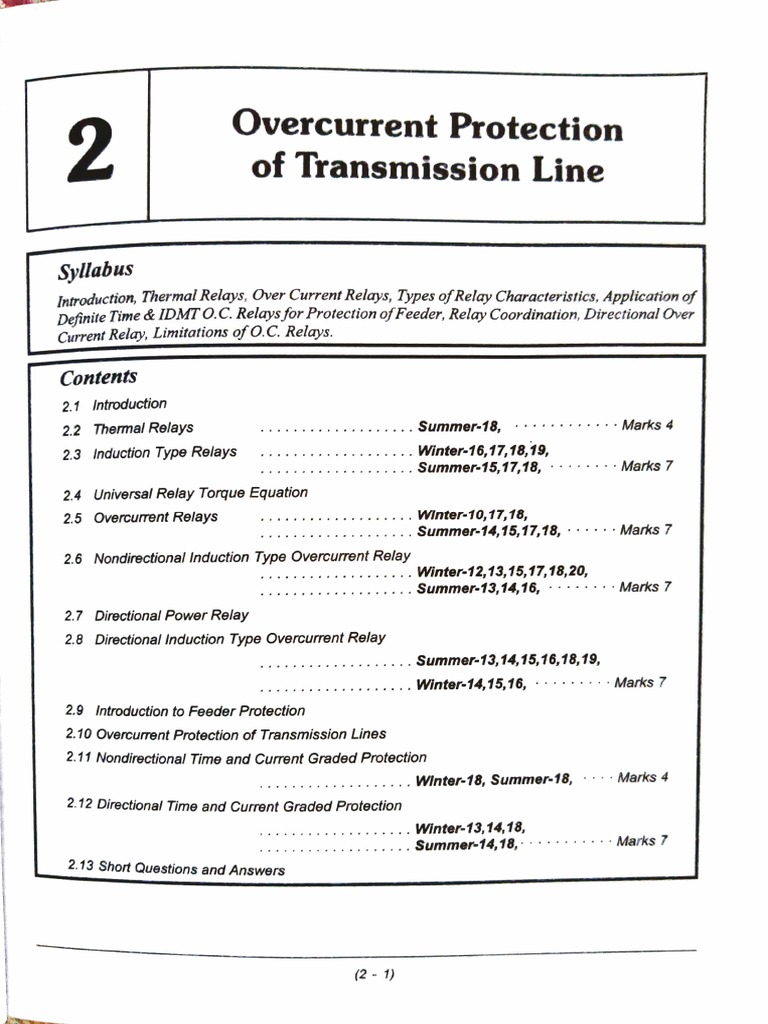Overcurrent Protection: of Transmission Line | Download Free PDF ...