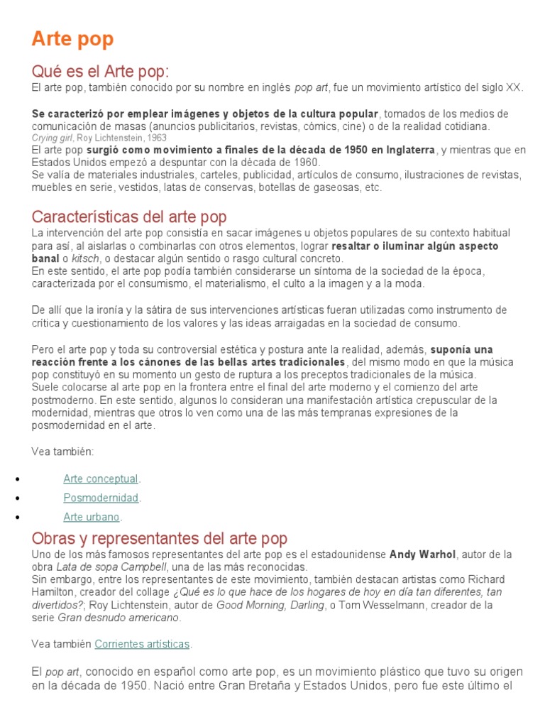 Arte Pop | PDF | Las artes | Estética