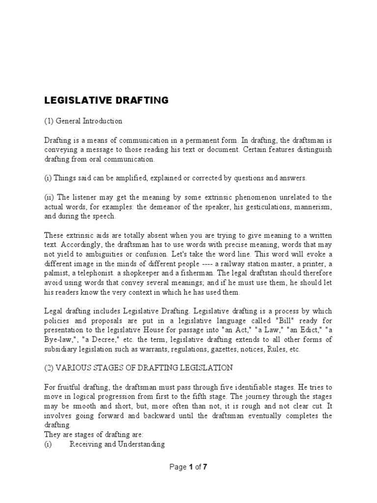 Legislative Drafting: Page 1 of 7 | PDF | Repeal | Precedent