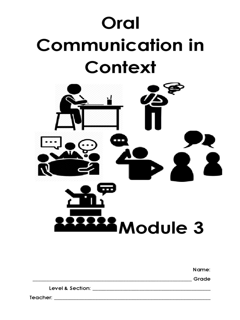 Grade 11 Oral Communication Module 3 | PDF | Communication | Human ...