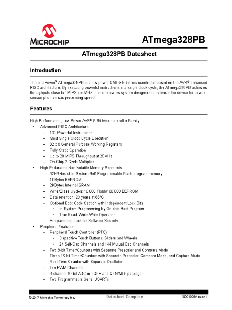 Atmega328Pb Datasheet | PDF | Microcontroller | Flash Memory